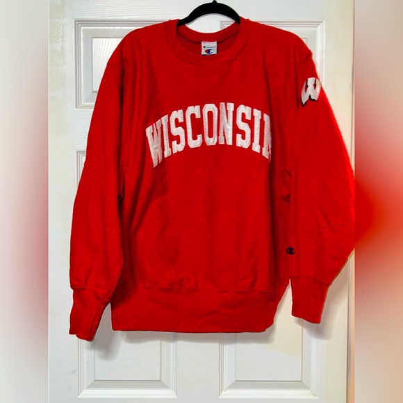 Champion | Shirts | Vintage Champion Wisconsin Red Crewneck | Poshmark
